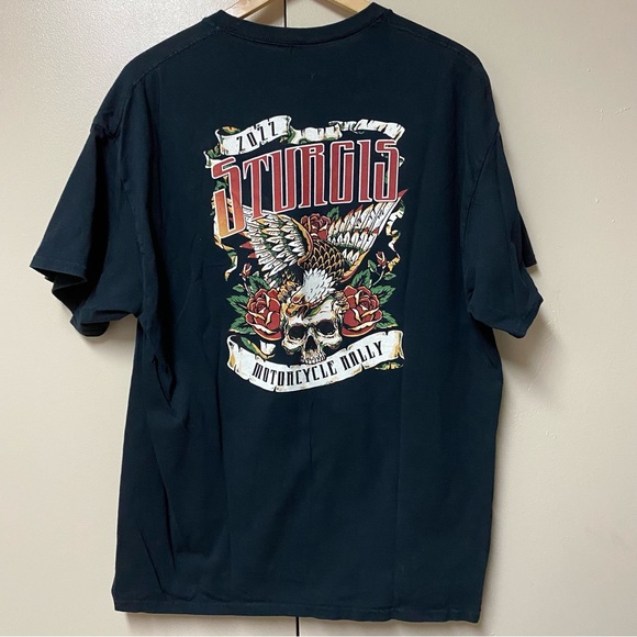Shirts | Sturgis Motorcycle Rally Shirt 222 Skulls Flowers Eagles ...